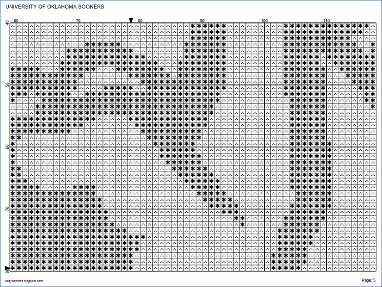 EASY PATTERNS: University of Oklahoma Sooners cross-stitch pattern