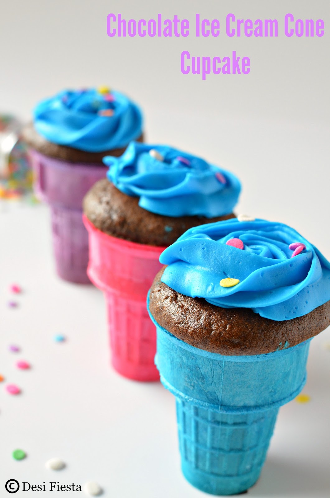 Chocolate Ice Cream Cone Cupcake Cake In A Cone Recipe Desi Fiesta