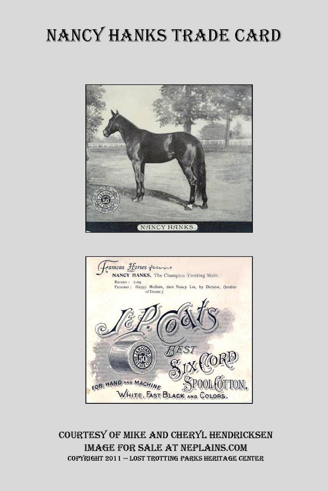 The Lost Trotting Parks Heritage Center -- Storyboard Archives: Nancy ...