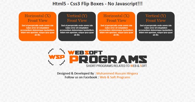 Websoftprograms Create An Awesome Css3 Animated Flip Boxes In Simple Steps Without Javascript