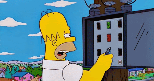 Simpson gif: Homero Simpson electricista