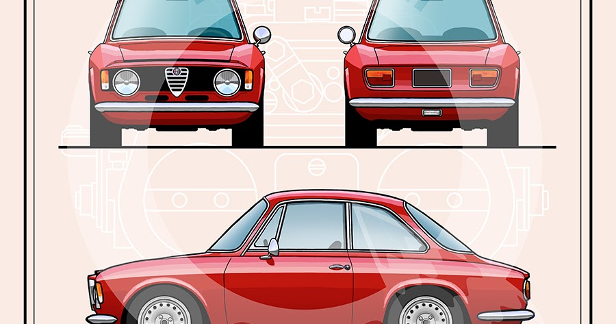 Auto Cartoons and Arts: Alfa Romeo Giulia Sprint GT