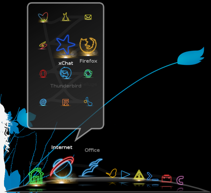 Glx-Dock (Cairo-Dock) is fully themable, and you can really make your ...