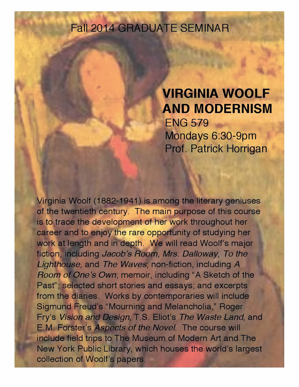 the longest island: ENG 579: Virginia Woolf & Modernism -- Professor ...