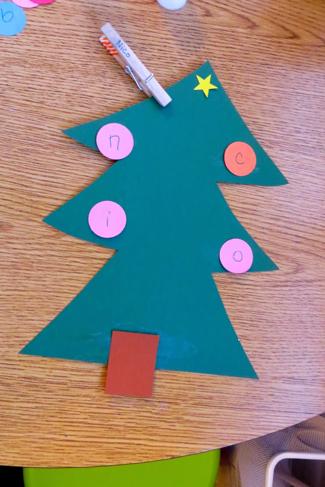 Ms. Sara's Preschool Blog: Learning Station - Christmas Tree Ornaments Name