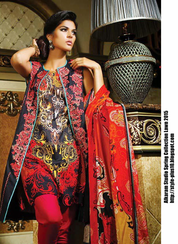Alkaram Studio Spring Collection Lawn 2015 Vol-1 (Unstitched Suits with ...