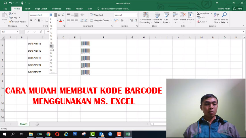 Cara Membuat Kode Barcode Menggunakan Excel - miraclewijaya.com