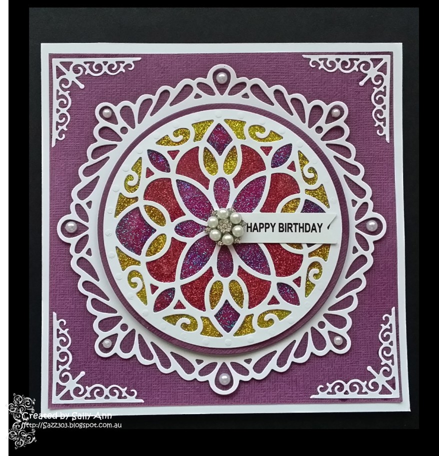 My Crafty Corner: Happy Birthday - (2) Stained Glass Window technique cards