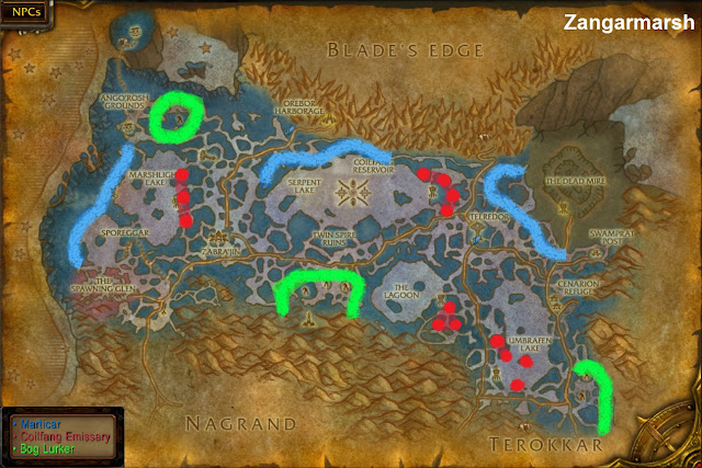 WoW Rare Spawns: Zangarmarsh Rares