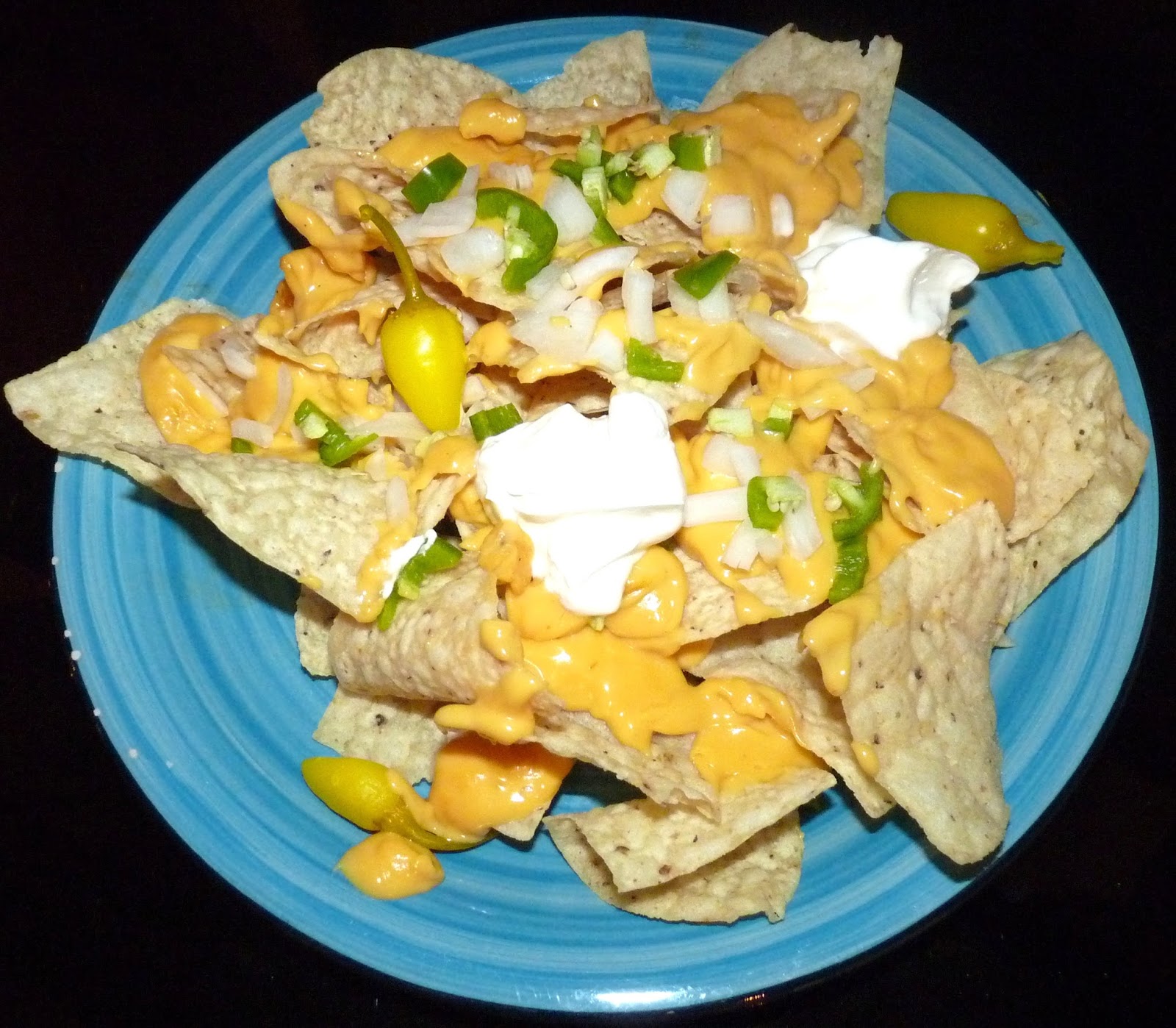 Vegan Green Nachos with Sour Cream