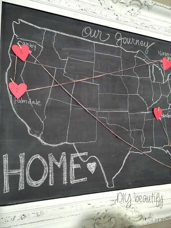 Chalkboard Map | DIY Beautify - Creating Beauty at Home