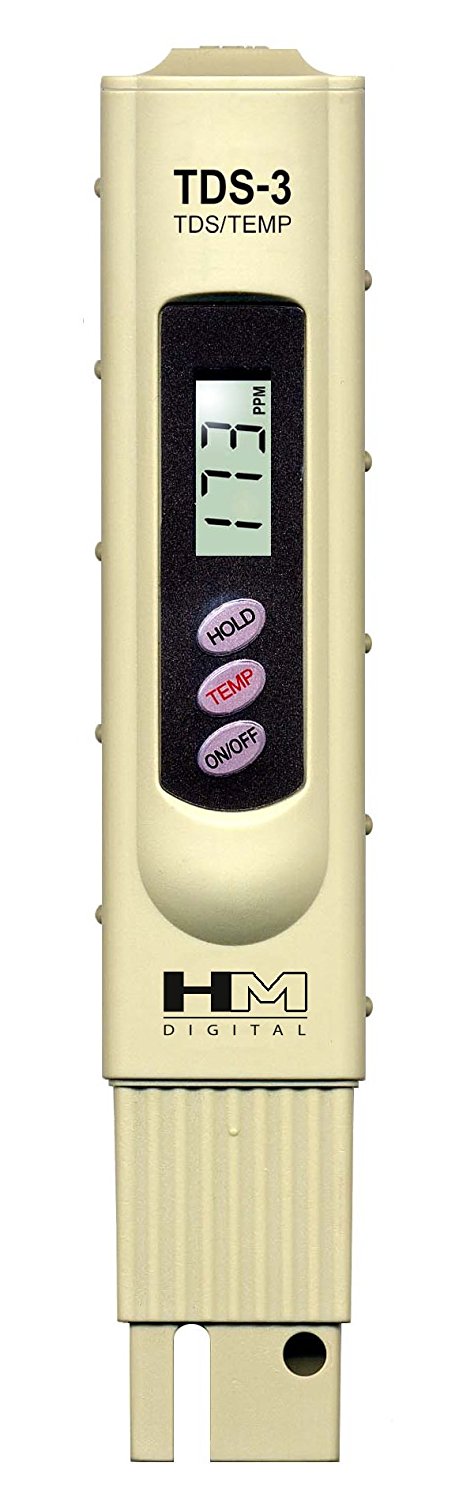 HM Digital TDS-3 Handheld TDS Meter With Carrying Case, 0 - 9990 ppm ...