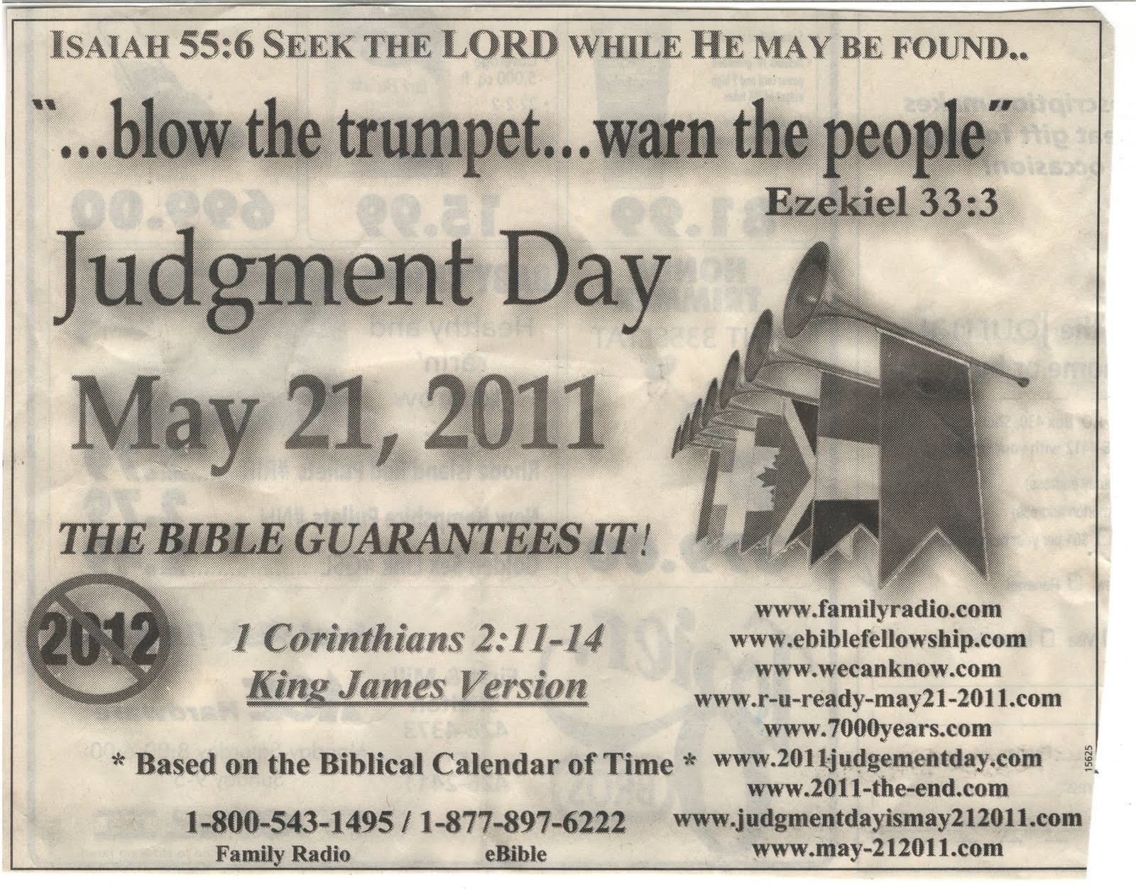 Last Chance!! Judgment Day Tomorrow!