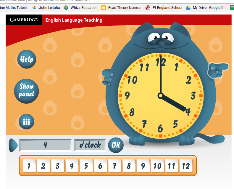 Kingston: telling time math