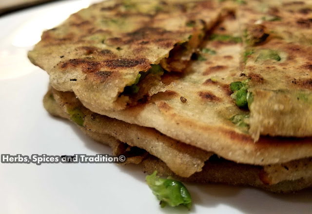Herbs, Spices and Tradition: GREEN PEAS PARATHA (INDIAN FLAT BREAD ...