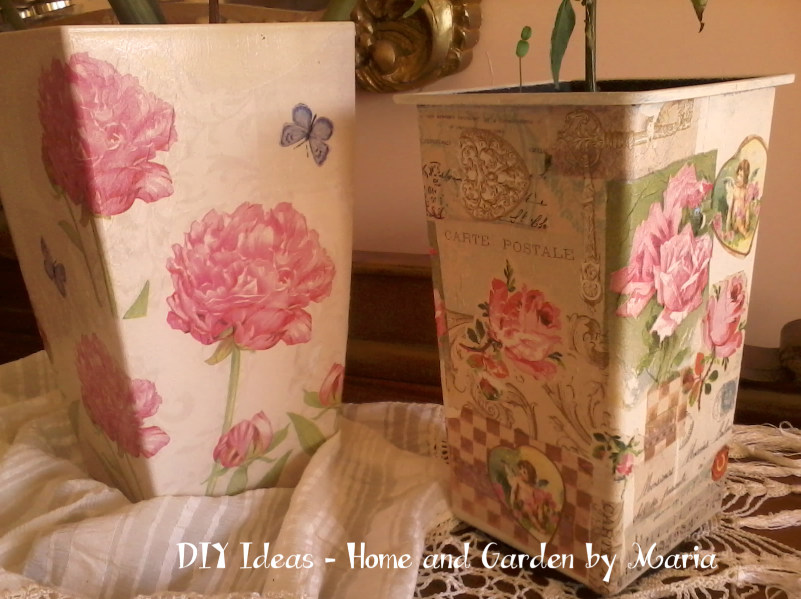 DIY Ideas - Home and Garden by Maria: Decoupage - Ντεκουπάζ σε Κασπώ.
