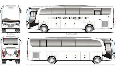 Bluprint bus trijaya union | Membuat Model bus dengan Zmodeler dan blender