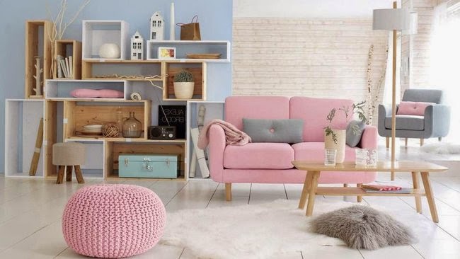 Salas en color rosa y celeste