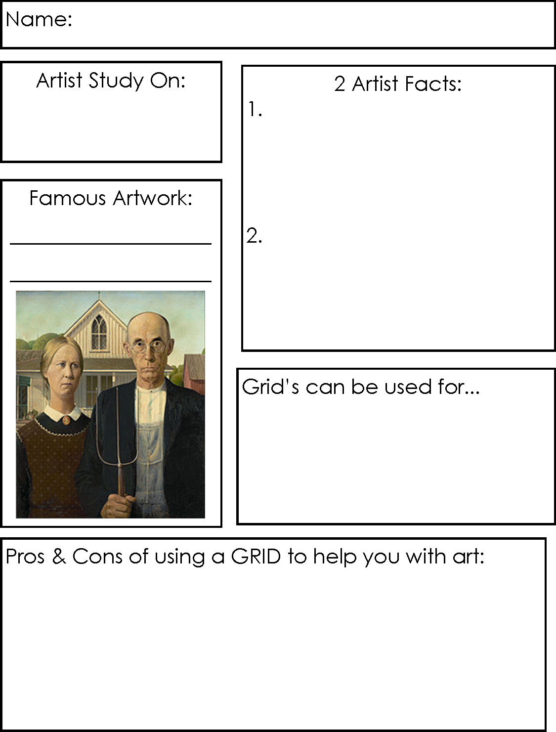 Art Julz: American Gothic Grid Art