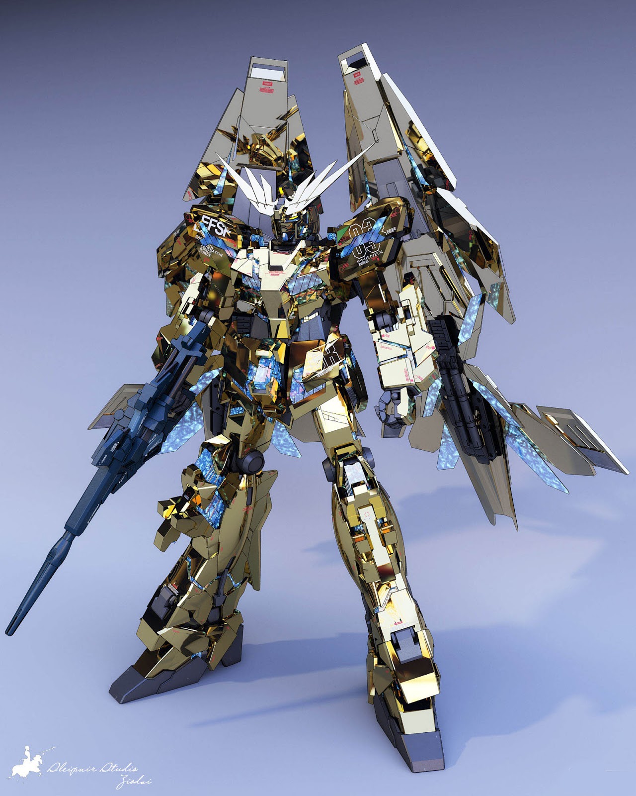 GUNDAM GUY: MG 1/100 Unicorn Gundam 03 Phenex [Anime Style] - Painted Build