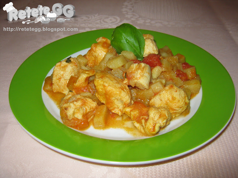 Retete gustoase si garnisite: Pui indian cu lapte de cocos