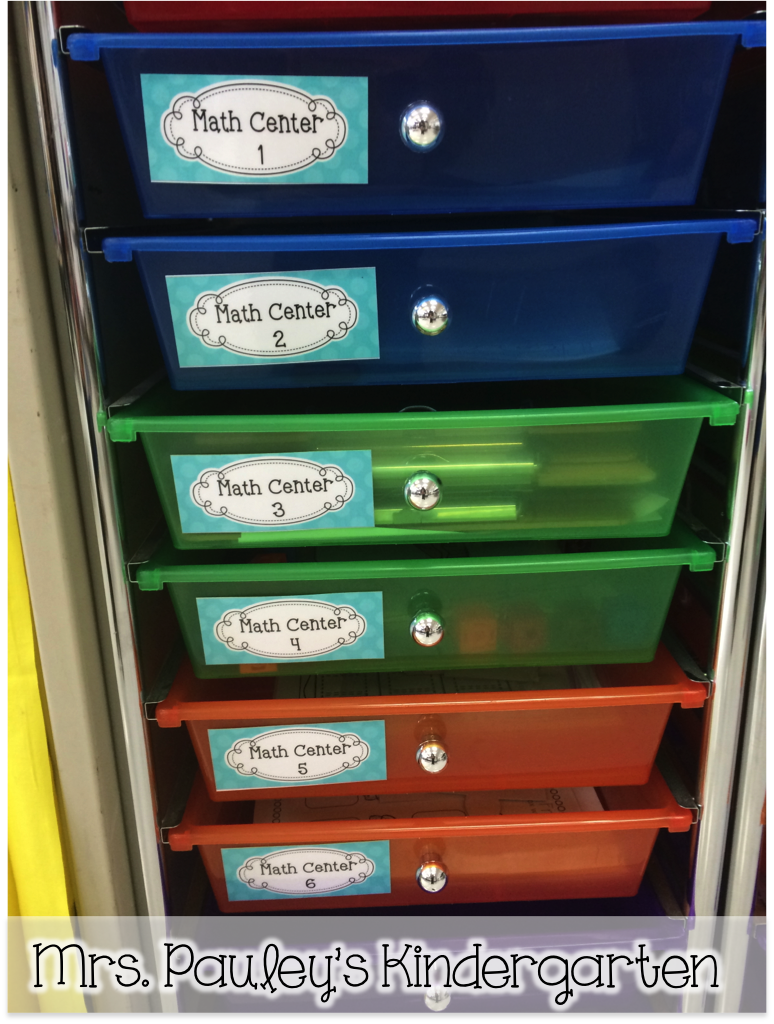 Math Center Organization with Freebies - Mrs. Pauley's Kindergarten