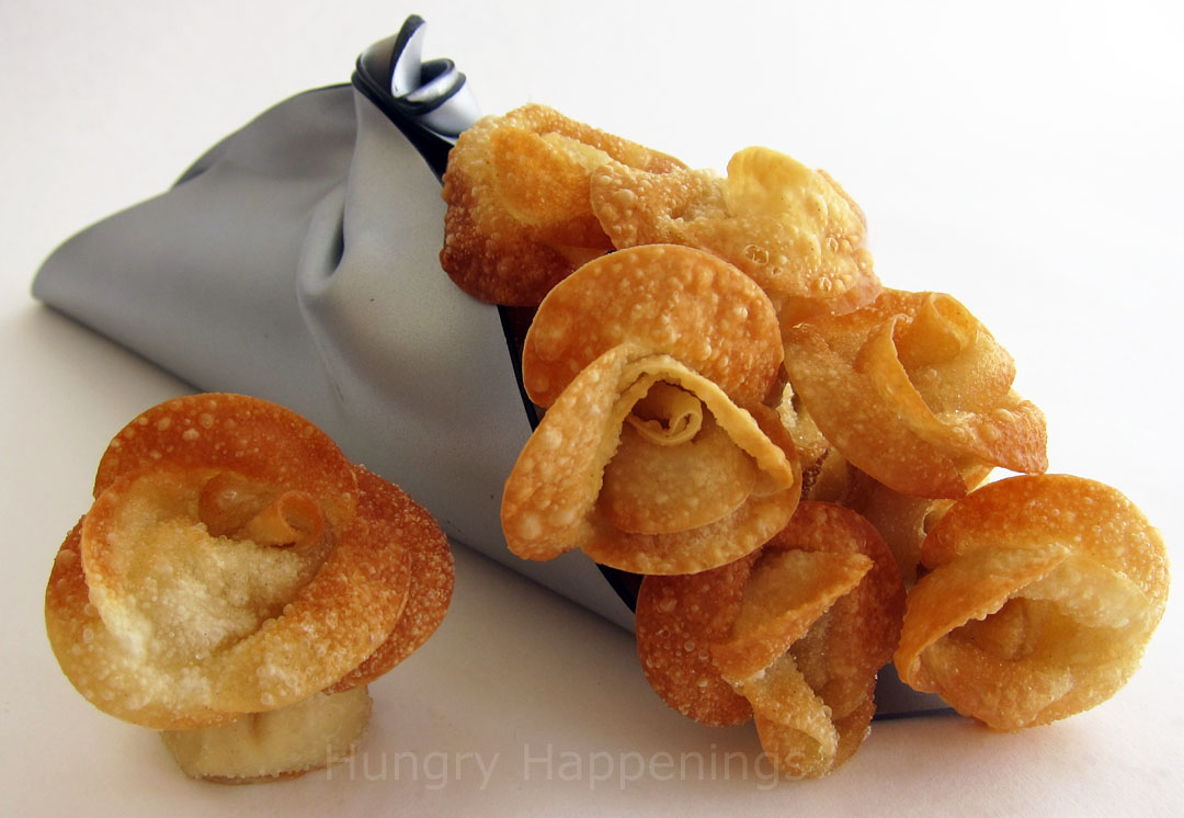 Beautiful Bouquet of Fried Won Ton Roses - Hungry Happenings