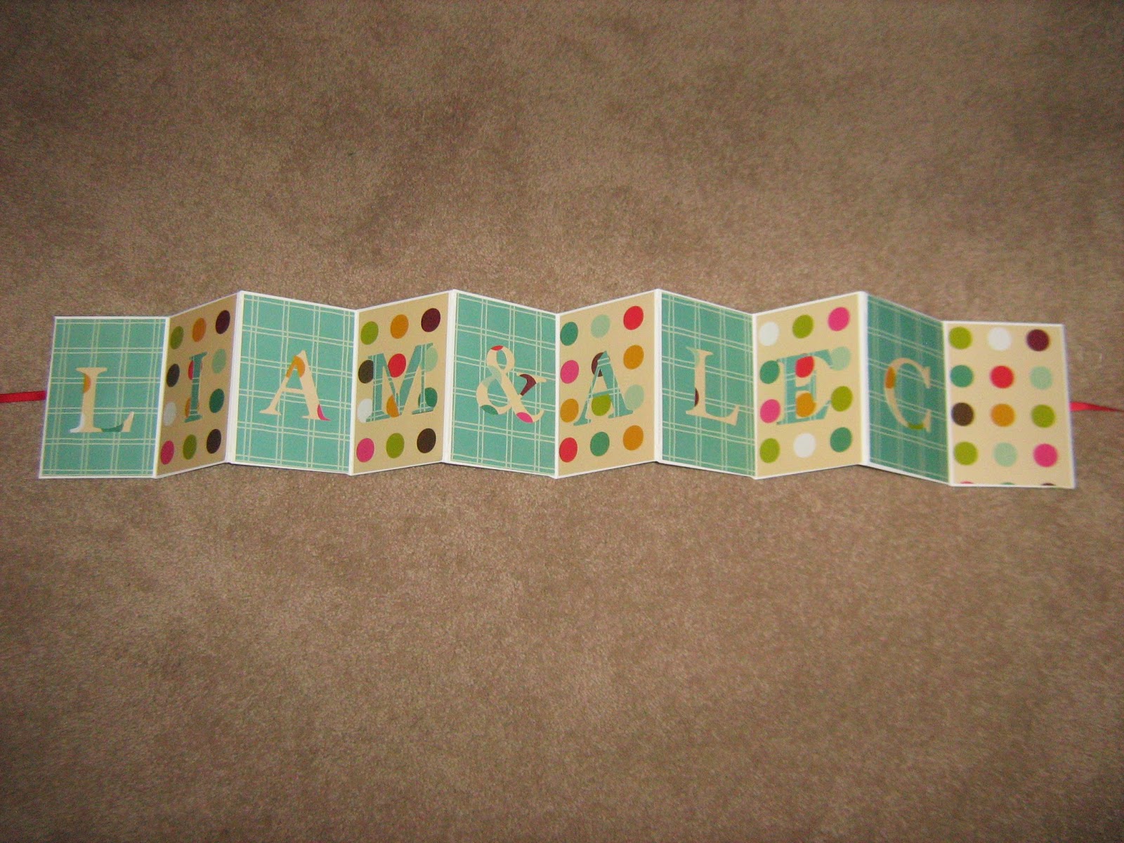 Sharon It With You: Name banner using envelopes