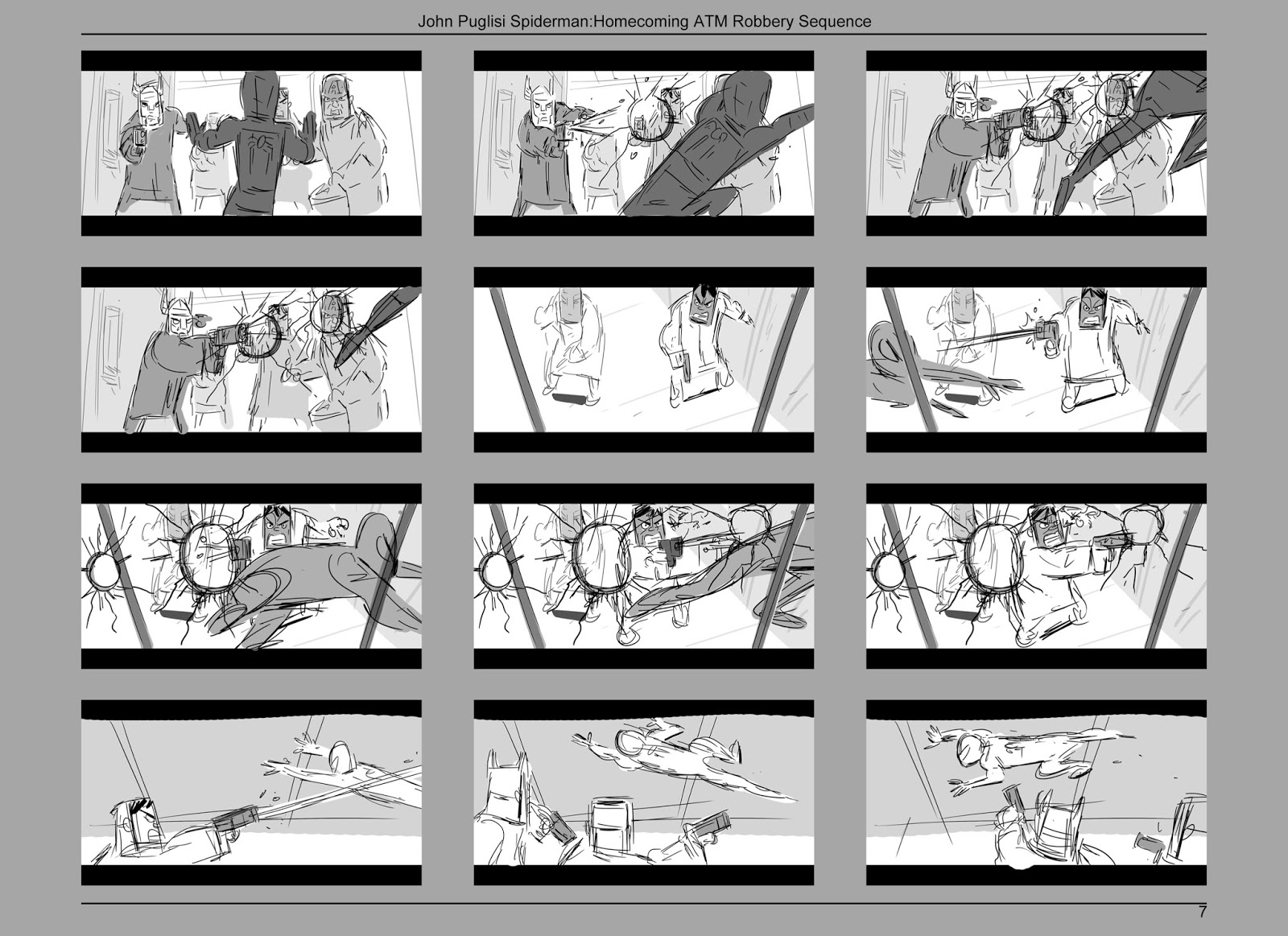 John Puglisi Storyboards: Spiderman Homecoming - Robbery