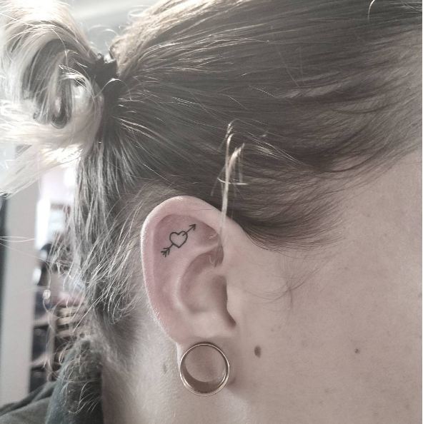 50 Tiny and Cute Ear Tattoos Designs and Ideas (2018) | TattoosBoyGirl