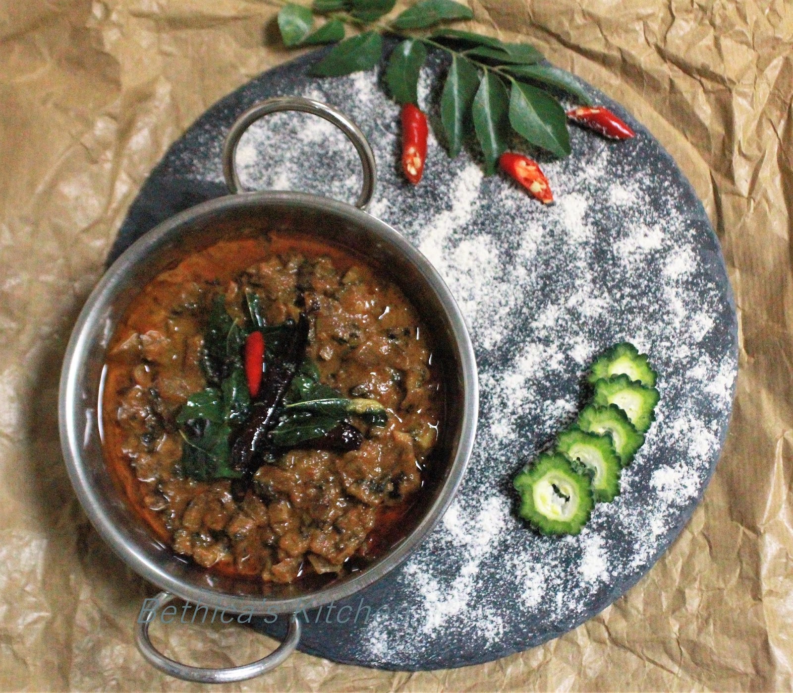 Bethica's Kitchen Flavours: Pavakka Theeyal (Bitter Gourd Curry ...