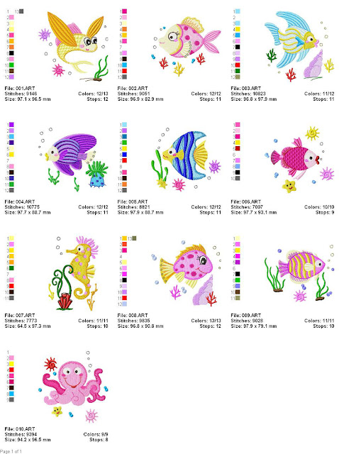 Dreams Free Embroidery: Tropical Fish Free Embroidery