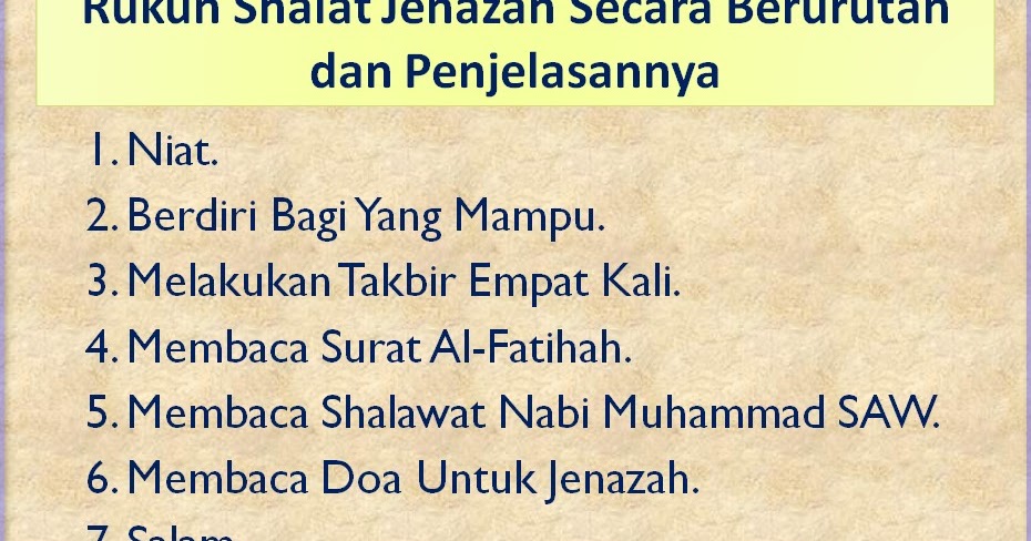 Rukun Shalat Jenazah Secara Berurutan dan Penjelasannya