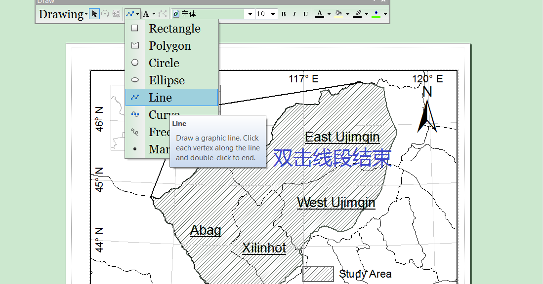 LI Xu's World: ArcGIS: Drawing Line