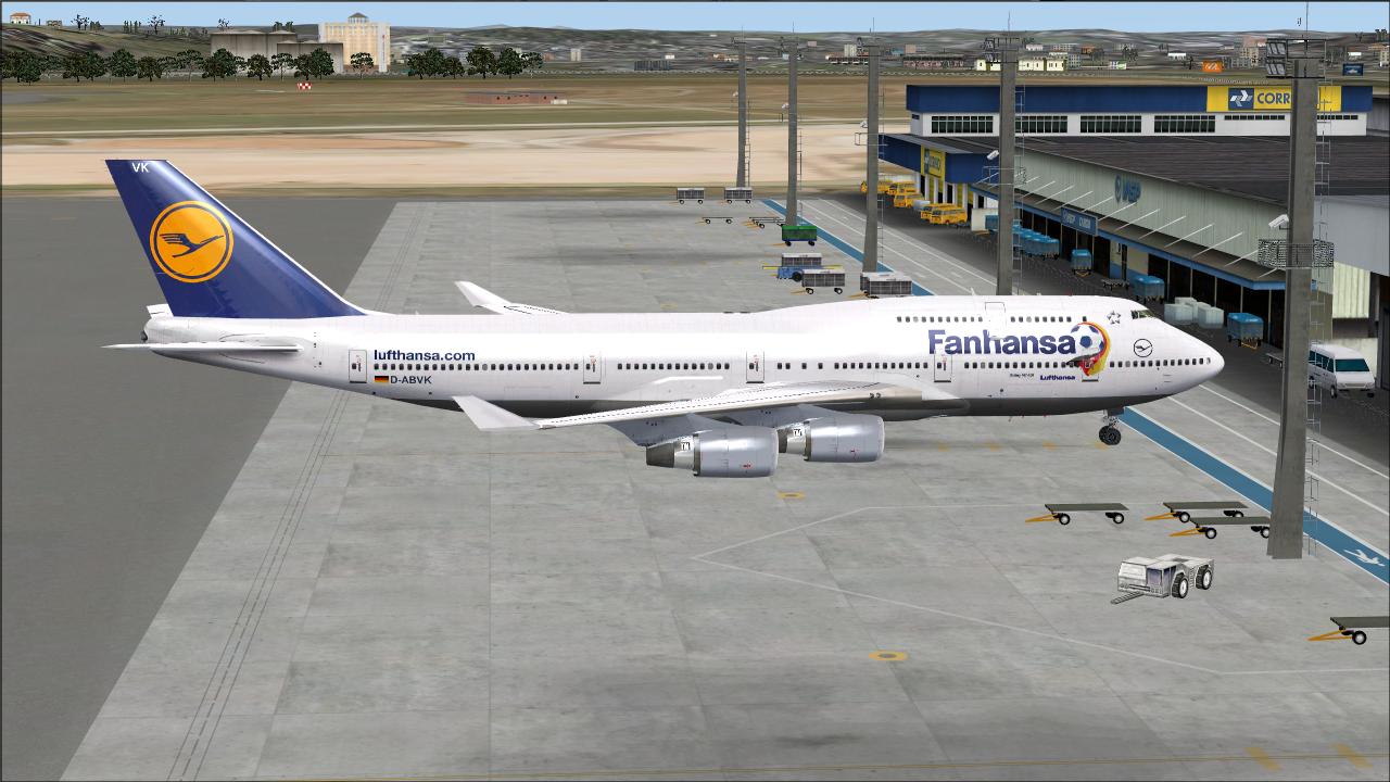 FS2004 - TEXTURA Boeing 747-400 PMDG Lufthansa (D-ABVK) - World Cup 2014