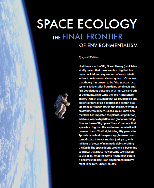 Lynda Lovon: Space Ecology: The Final Frontier of Environmentalism