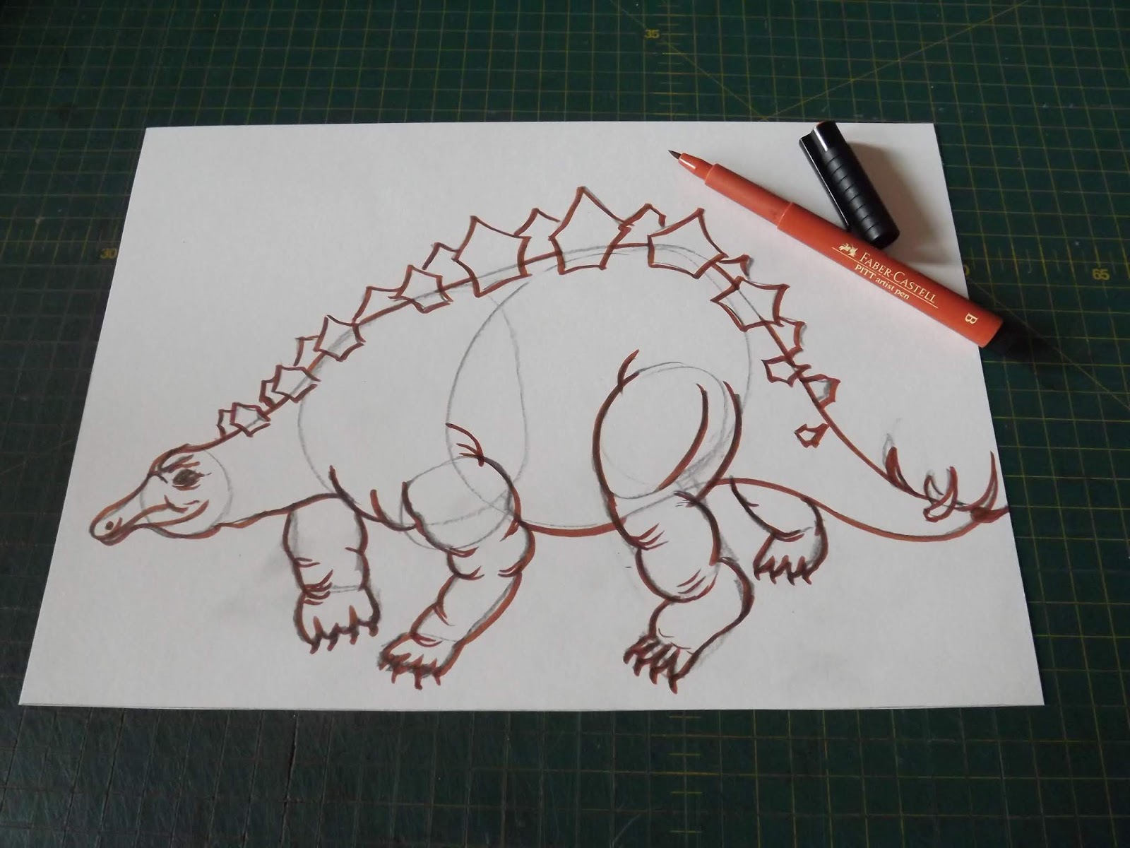 A Pretty Talent Blog: How to draw: A Stegosaurus