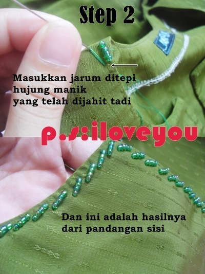 p.siloveyou: DIY: Jahit Manik di Baju Kurung.