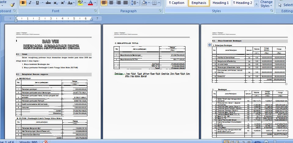 KUMPULAN RAB DAN LAPORAN IRIGASI DAN BANGUNAN AIR: CONTOH RAB DAN ...
