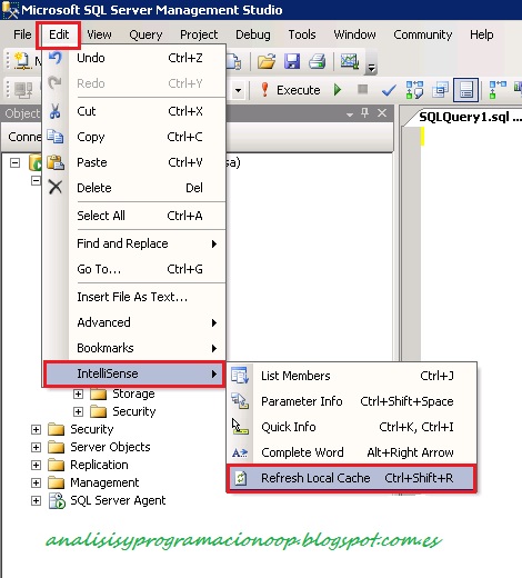 Análisis y Programación: Intellisense en SQL Server