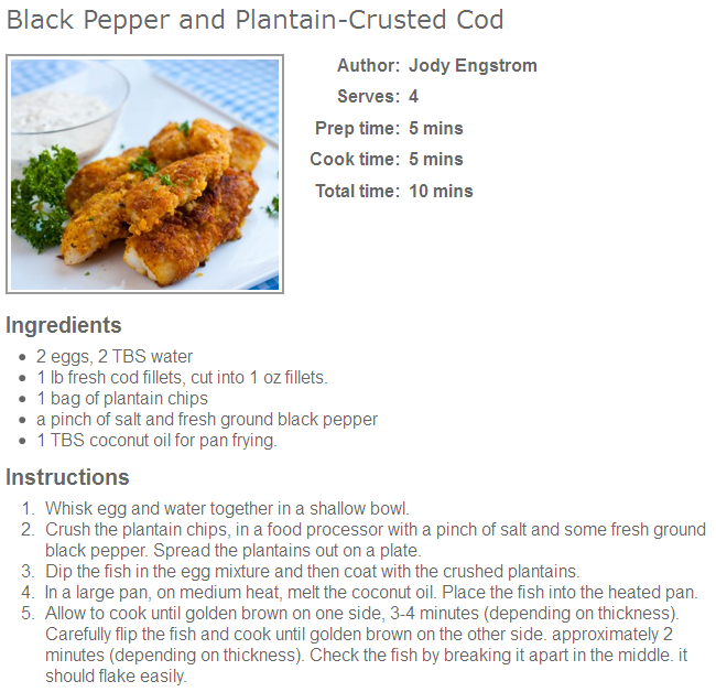 [PALEO] Black Pepper and Plantain-Crusted Cod | The Best Paleo CookBook