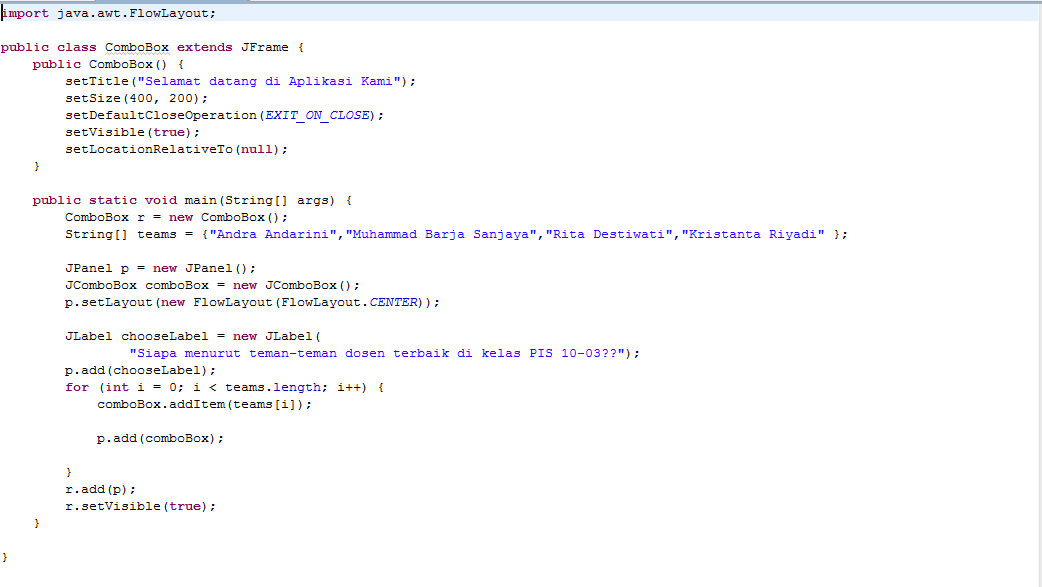 Pengenalan Java Basic: Pemrograman Visual