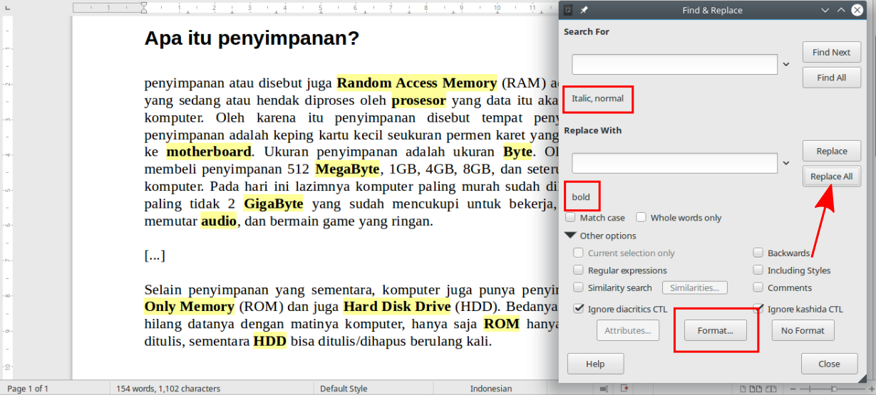 Libreoffice Writer Find And Replace With Powerful Formatting And Pattern Matching