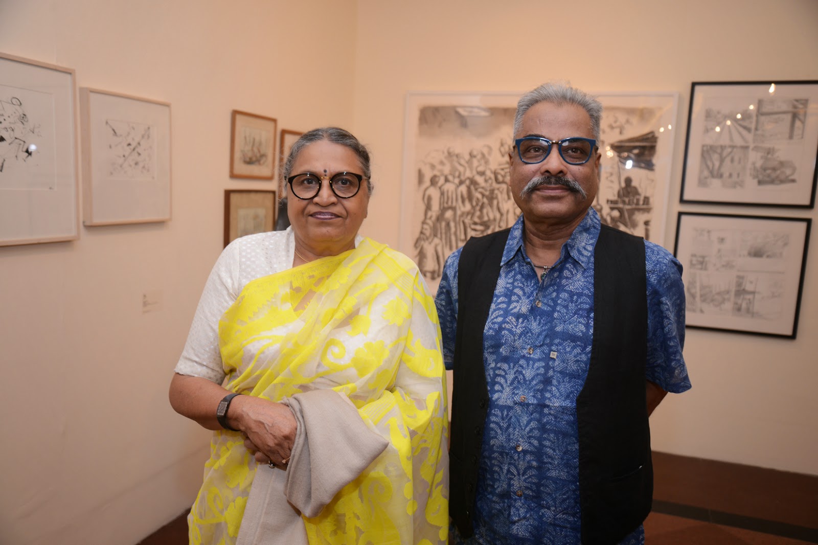 Renu Modi, Director, Gallery Espace hosted the preview opening of ...