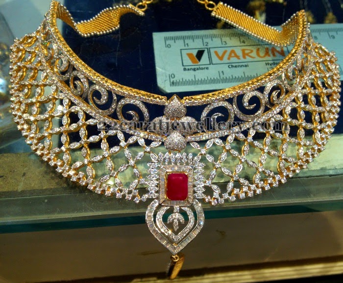 Diamond Necklace Net Design - Jewellery Designs