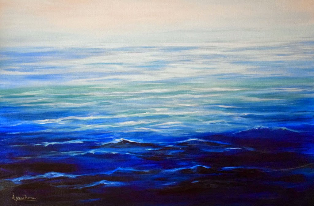 Arrachme Contemporary Art: Original Contemporary Seascape Painting ...
