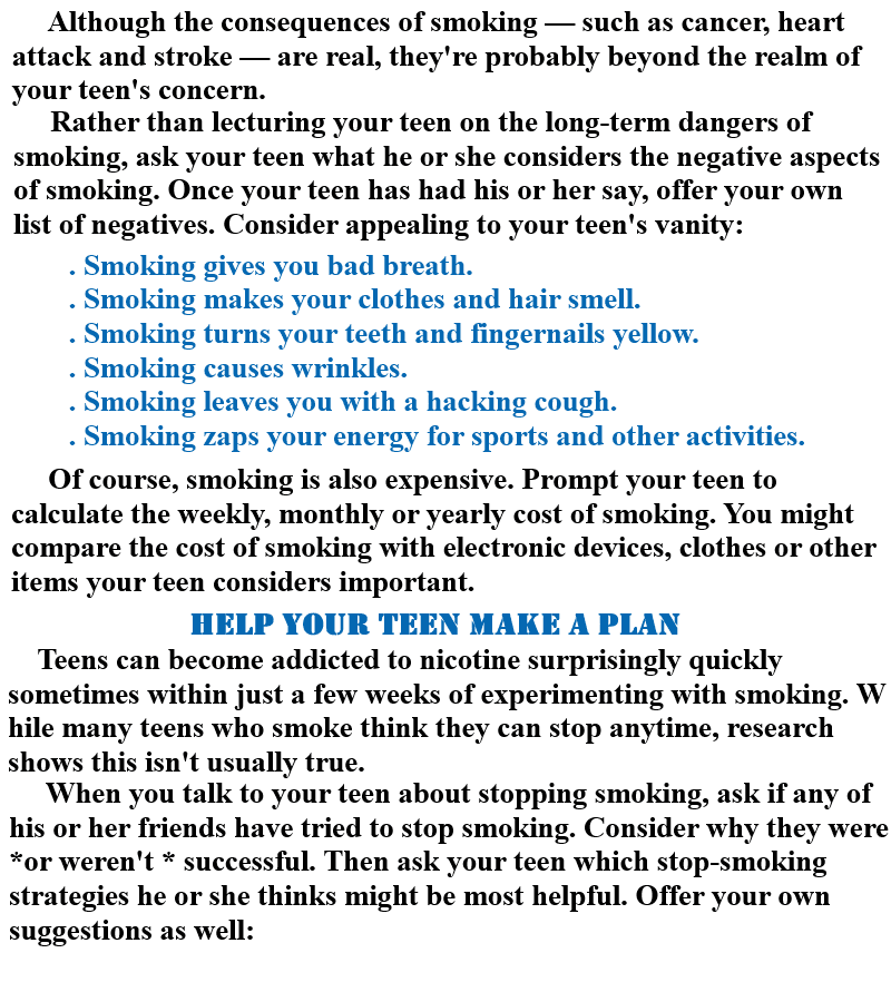 Smokers Lungs: Teenage Smoking - The Prevention And Treatment