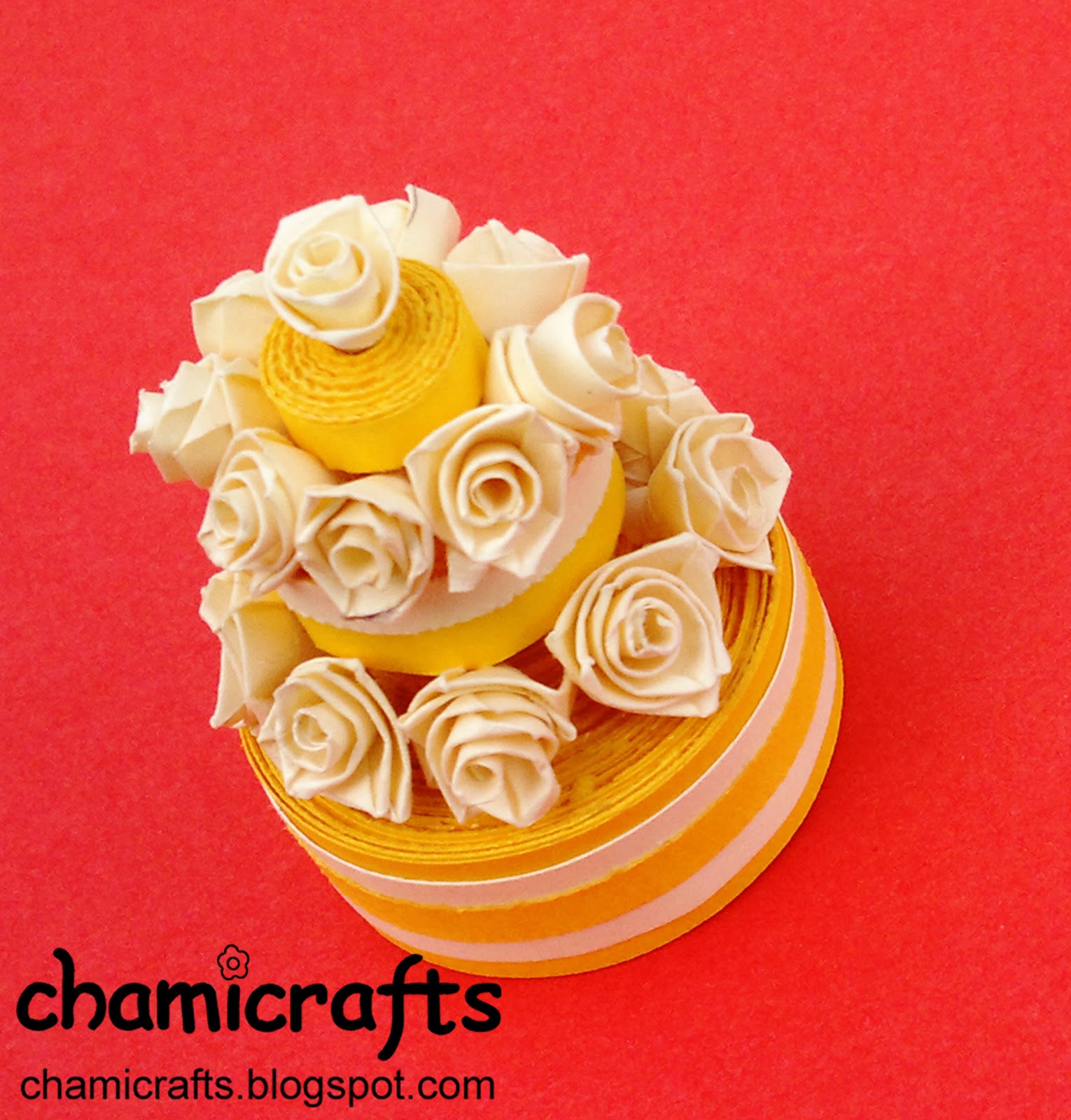 Chami Crafts - Handmade Greeting Cards: 3D quilled Cake