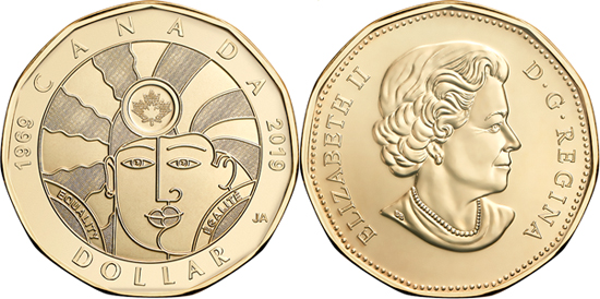 World Coin News: Canada 1 dollar 2019 - Equality