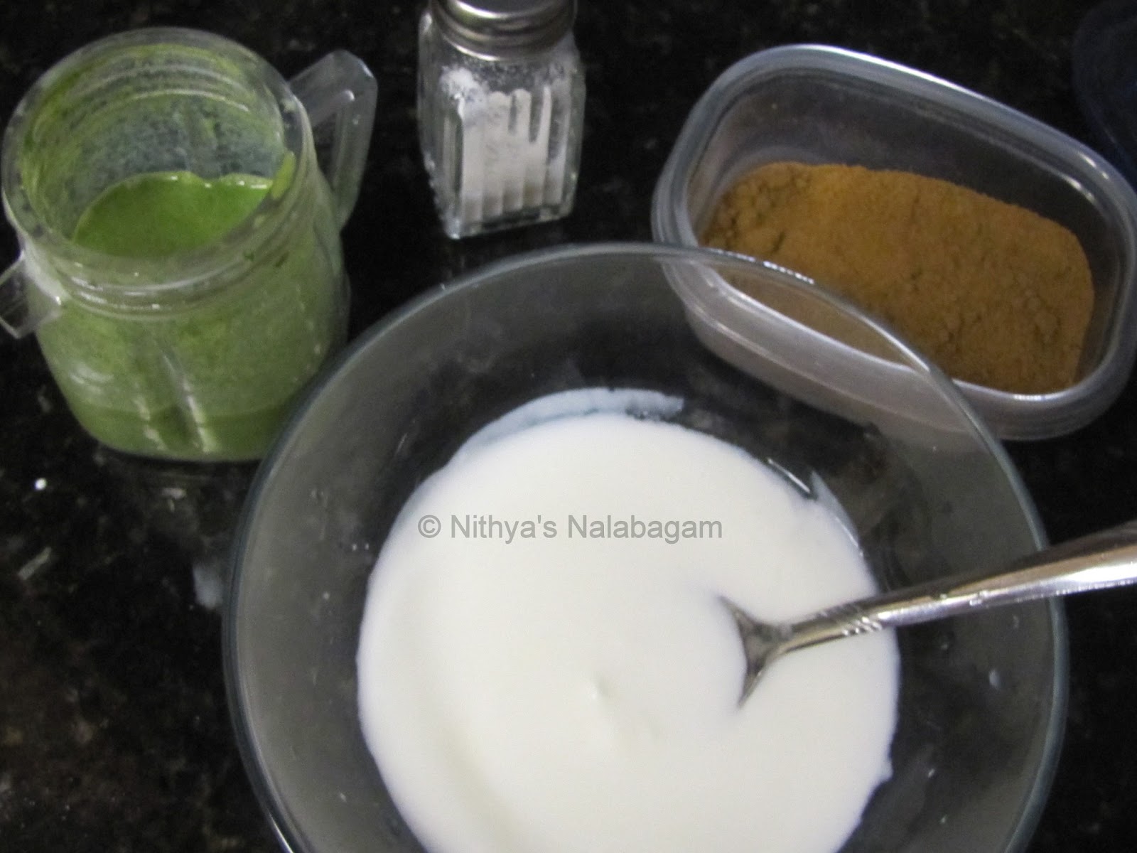 Mint Coriander Raita - Biryani Side dish |Nithya's Nalabagam